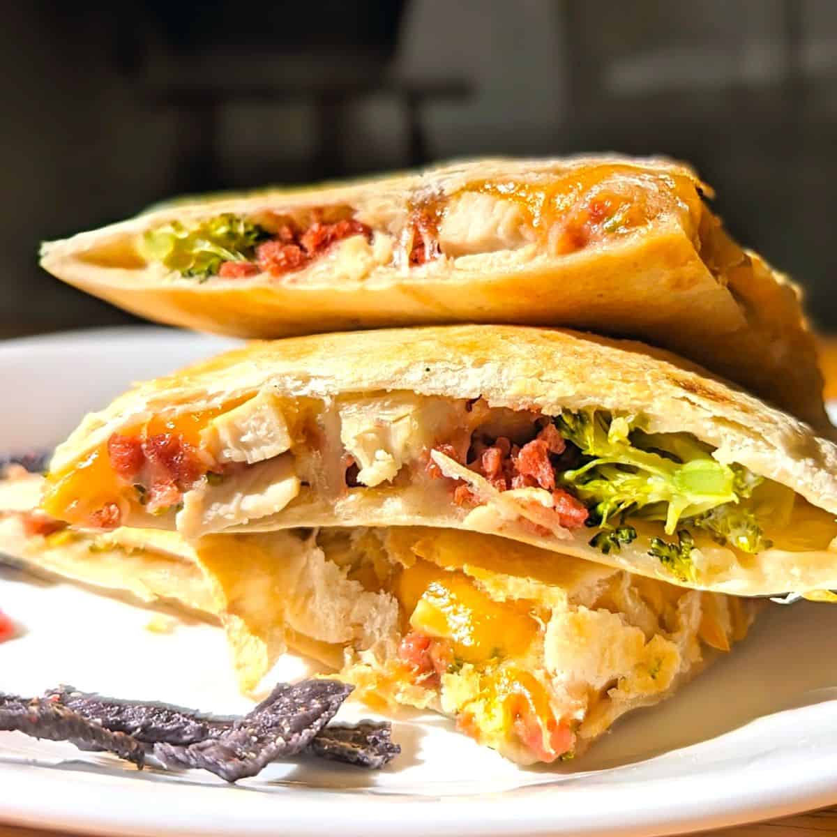 Chicken Bacon Ranch Quesadillas - Kitchen Ready Betty
