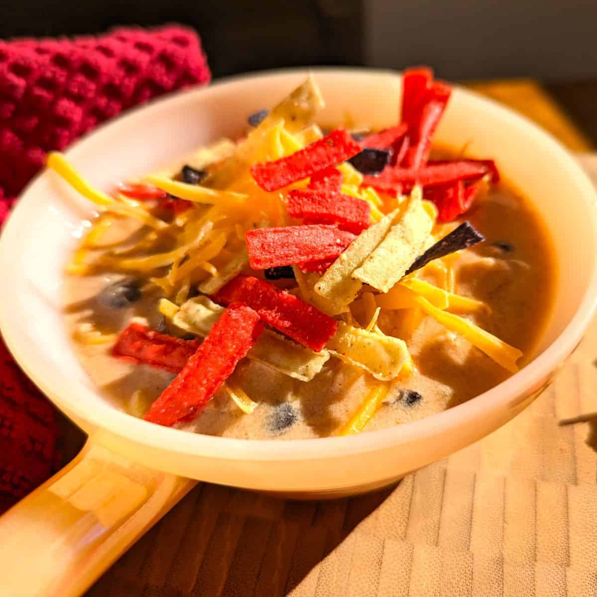 Creamy Chicken Enchilada Soup - Kitchen Ready Betty