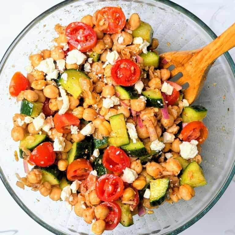Chickpea Cucumber Feta Salad for Healthy Eating | Kitchen Ready Betty