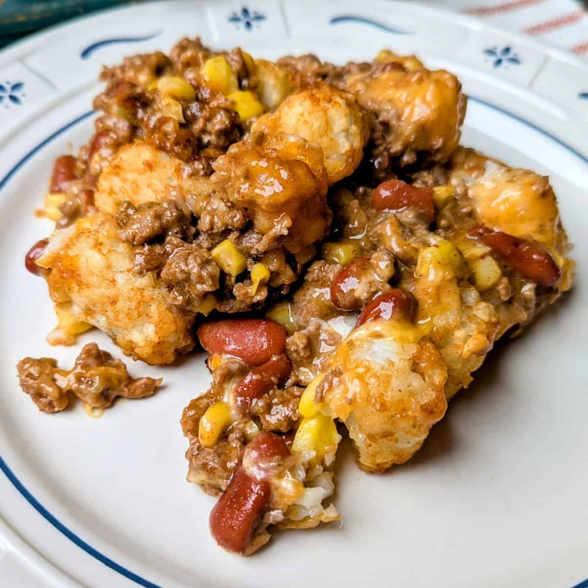 Cowboy Casserole with Tater Tots and Cheese | Kitchen Ready Betty