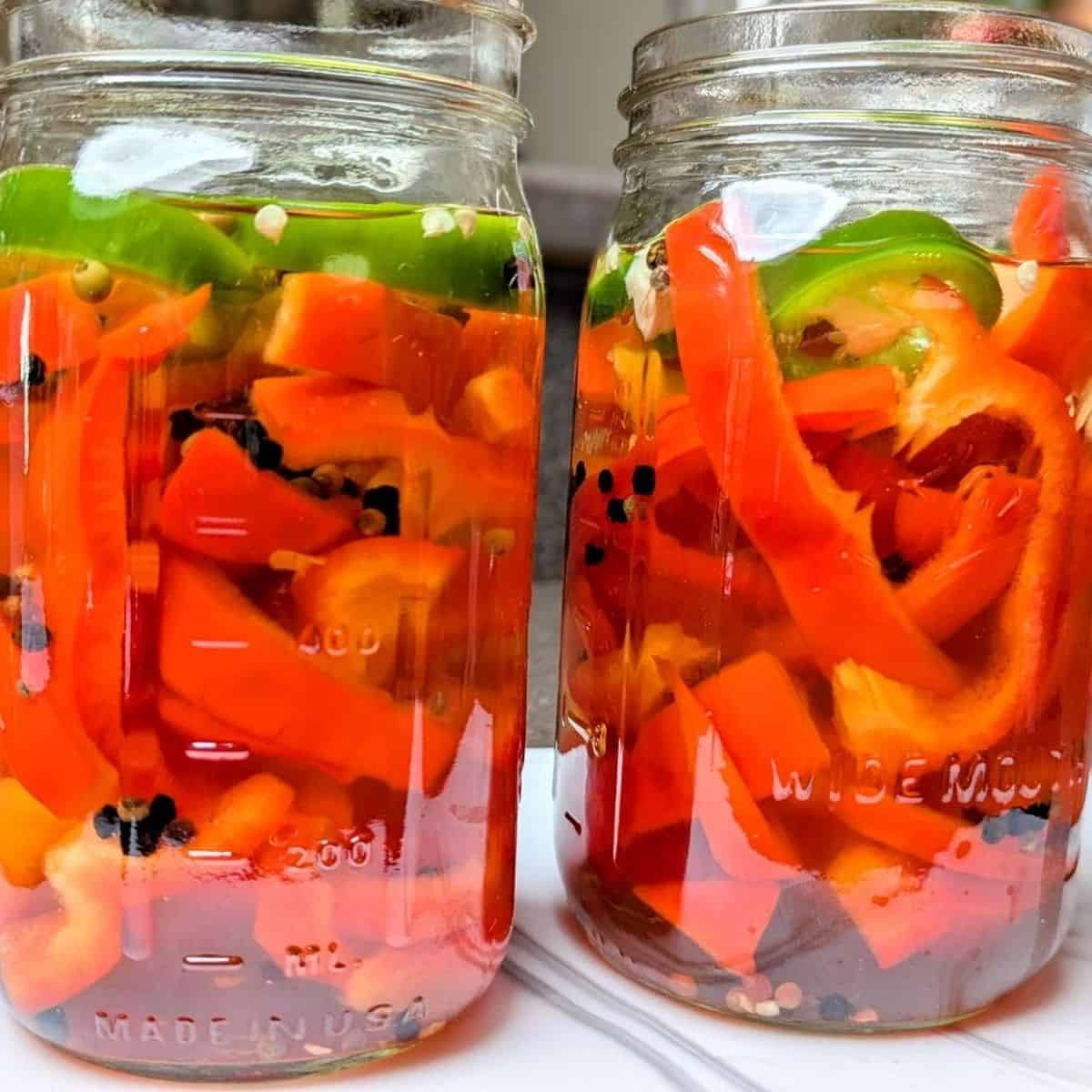 Pickled Red Bell Peppers - Kitchen Ready Betty